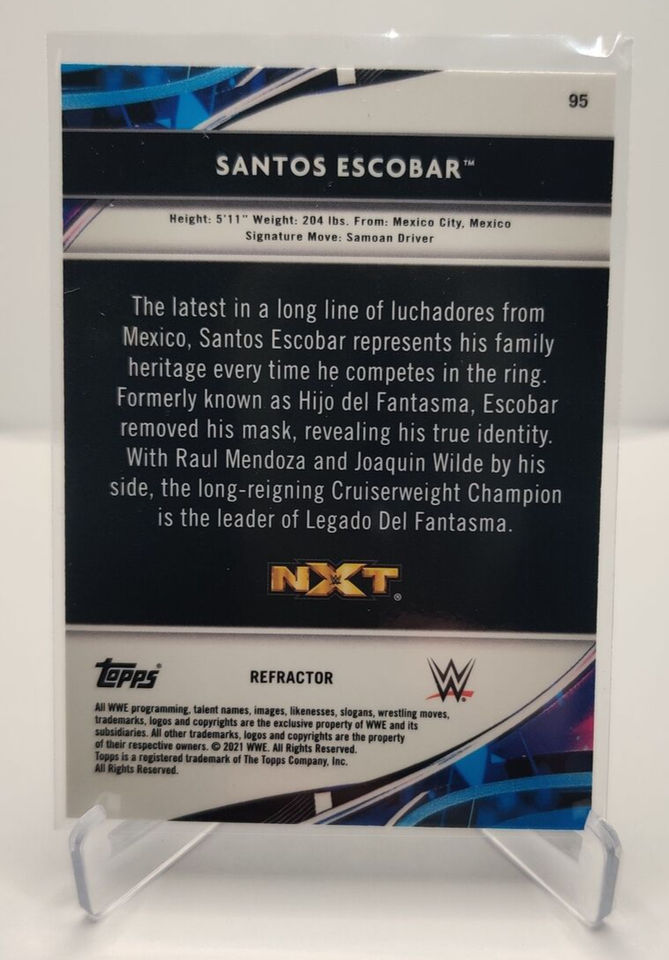 2021 Topps Finest WWE #95 Santos Escobar REFRACTOR wrestling card | eBay