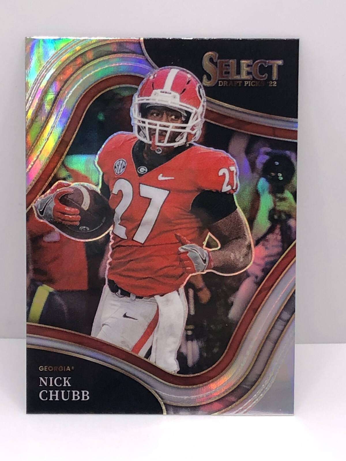 Nick Chubb 2022 Panini Select Draft Picks Field Level Silver Prizm ...