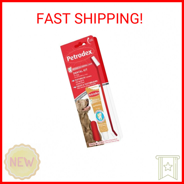 Petrodex Dental Care Kit for Dogs and Puppies, Cleans Teeth and Fights ...