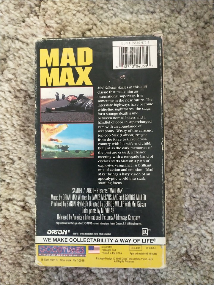 Mad Max (VHS) 18713040510| eBay