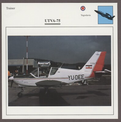 UTVA-75 Edito Service Warplane Air Military Card Yugoslavia | eBay