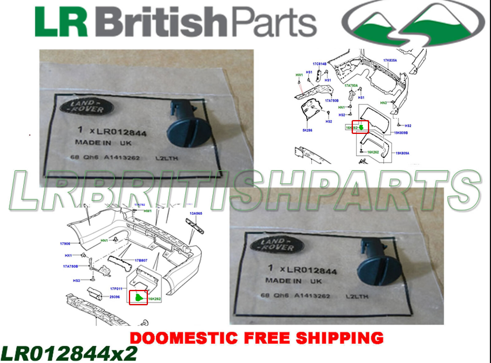 LAND ROVER REAR TOWING COVER CLIP SET RANGE ROVER SPORT 10-13 14 OEM ...