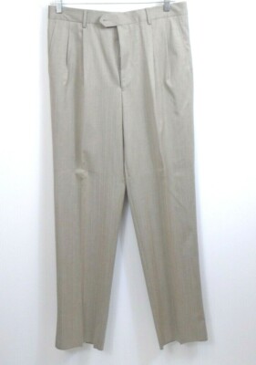 Manzini Herringbone Stripe Suit Pants Gray 34 Made in Italy #426SC | eBay