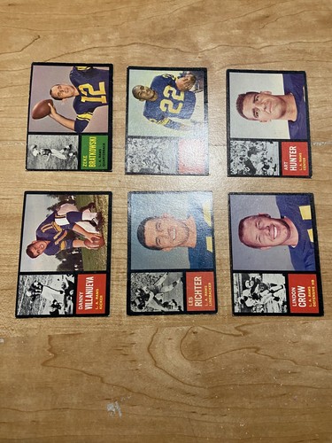 1962 Topps Football Los Angeles Rams Lot (6 Cards) #77, #80, #84, #85 ...