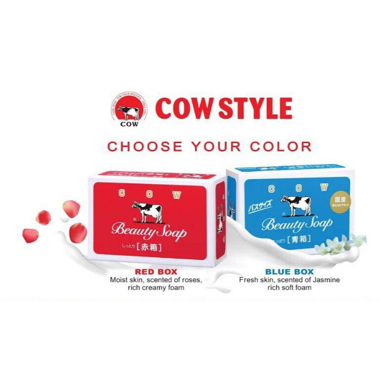 Bath and Body Soap Cow Brand Milk Beauty Red Blue Box Bar Japan ...