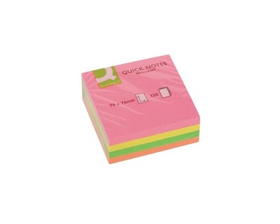 Assorted Neon Colours Q-Connect Quick Note Cube 320 76 x 76mm. | eBay