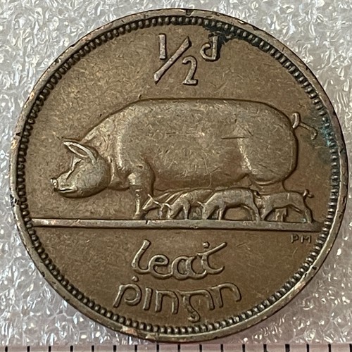 1940 IRELAND (REPUBLIC) HALF 1/2 PINGIN Coin, "Sow with piglets". | eBay
