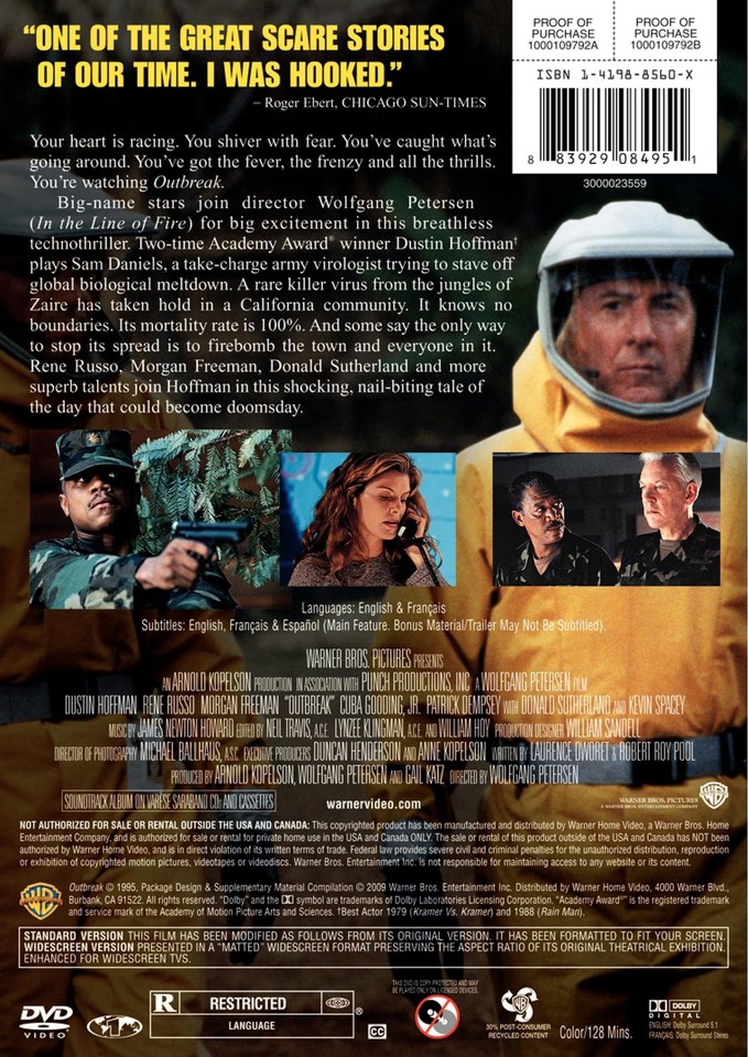 Outbreak (Keep Case Packaging) DVD NEW | eBay