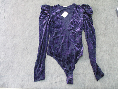 Free People Bodysuit Womens Extra Small Magic Hour Velvet Deep Sea ...