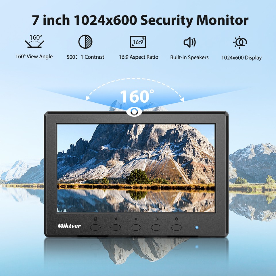 7inch Monitor Portable Small HDMI Display Screen,1024x600 IPS w/ Remote ...