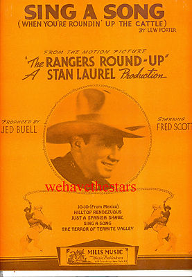 RANGERS ROUNDUP Sheet Music "Sing A Song" Fred Scott | eBay