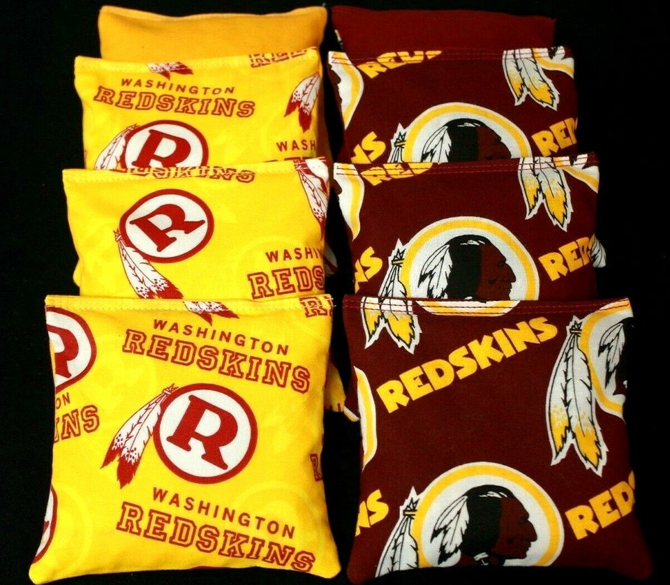 Cornhole Bean Bags made w WASHINGTON REDSKINS Fabric 8 ACA Regulation ...