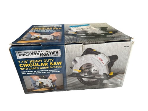 Chicago Electric 7 1/4" Circular Saw 69064 Electric Corded 12 Amp Laser ...