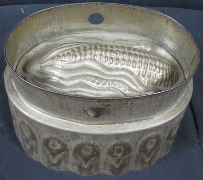Antique Copper & Tin Ware Cake Jello Bread Mold Corn Copper Top | eBay