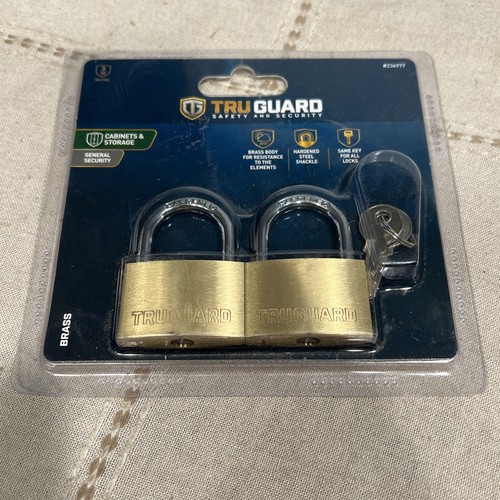 Master Lock, 1940TTG, Tru-Guard, 2 Pack, 1-9/16" 40mm, Solid Body Brass ...