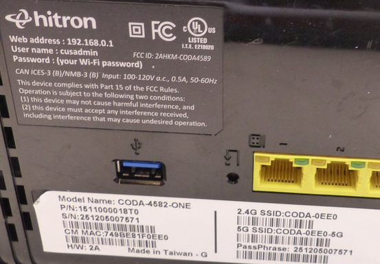 HITRON CODA-4589 DOCSIS 3.1 CABLE MODEM ROUTER | eBay