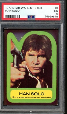🔫🔫 1977 Topps Star Wars Sticker #3 Han Solo PSA 5 EX 🔫🔫 | eBay