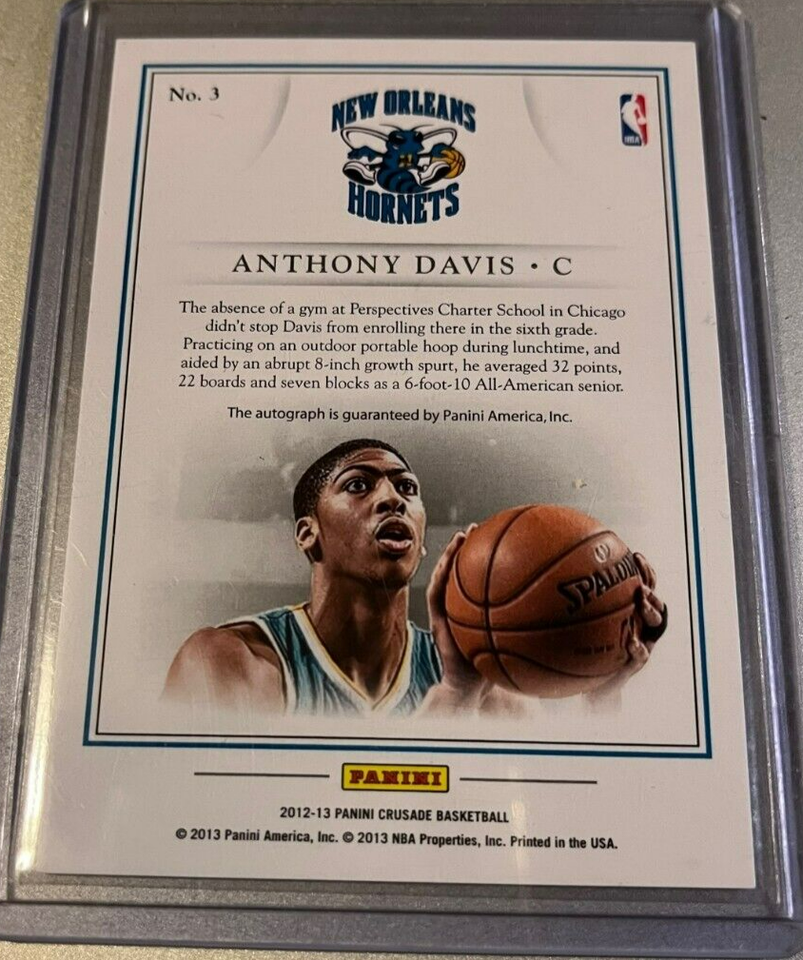2012-13 Panini Crusade Anthony Davis RC #3 Autograph QUEST New Orleans ...