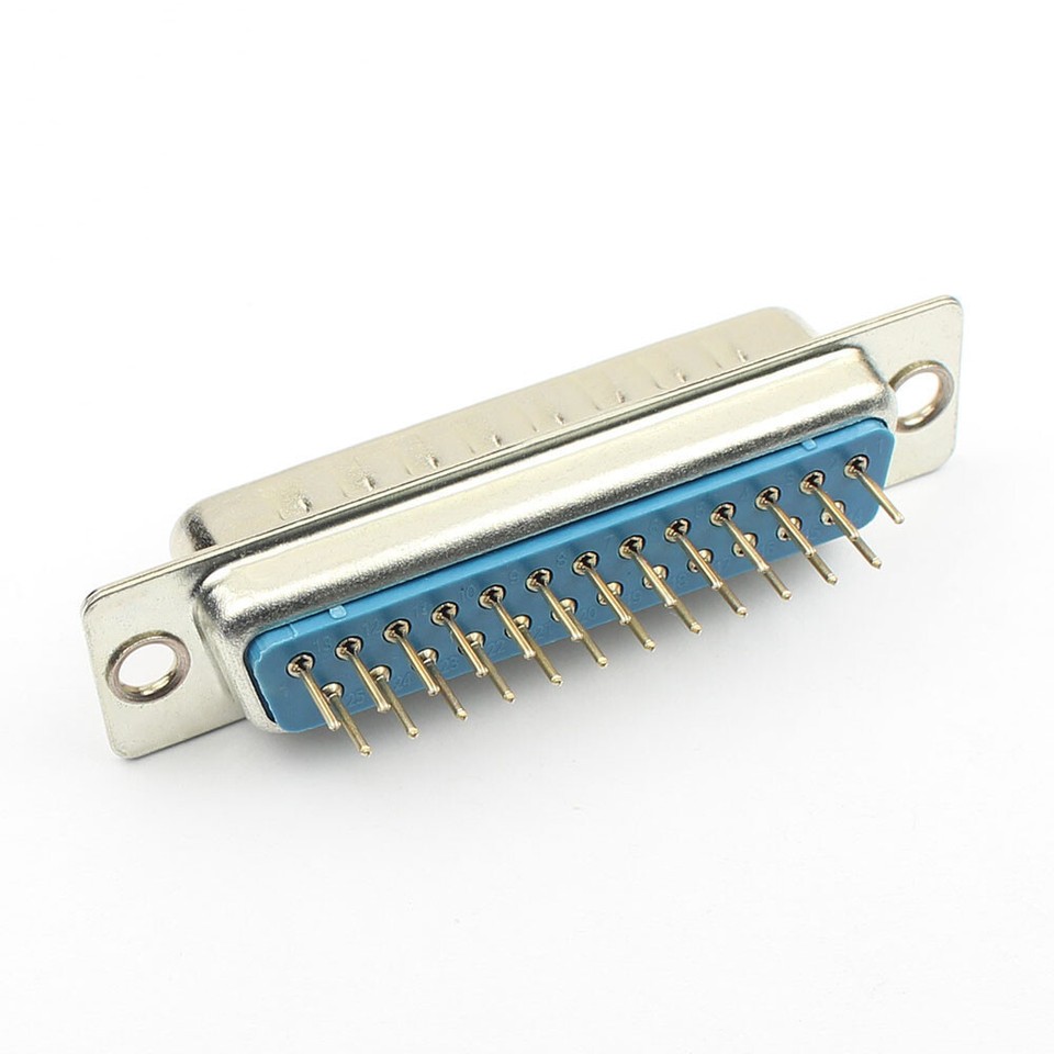 50Pcs D-SUB 25 Round Pin Male Straight Through Hole PCB Connector 2 Row ...