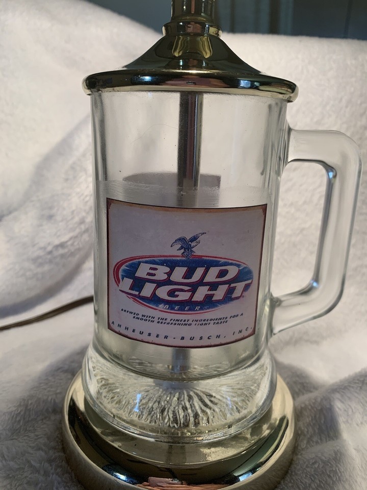 bud light lamp In Shape Of A Beer Mug Great For Any room Cord Plug | eBay