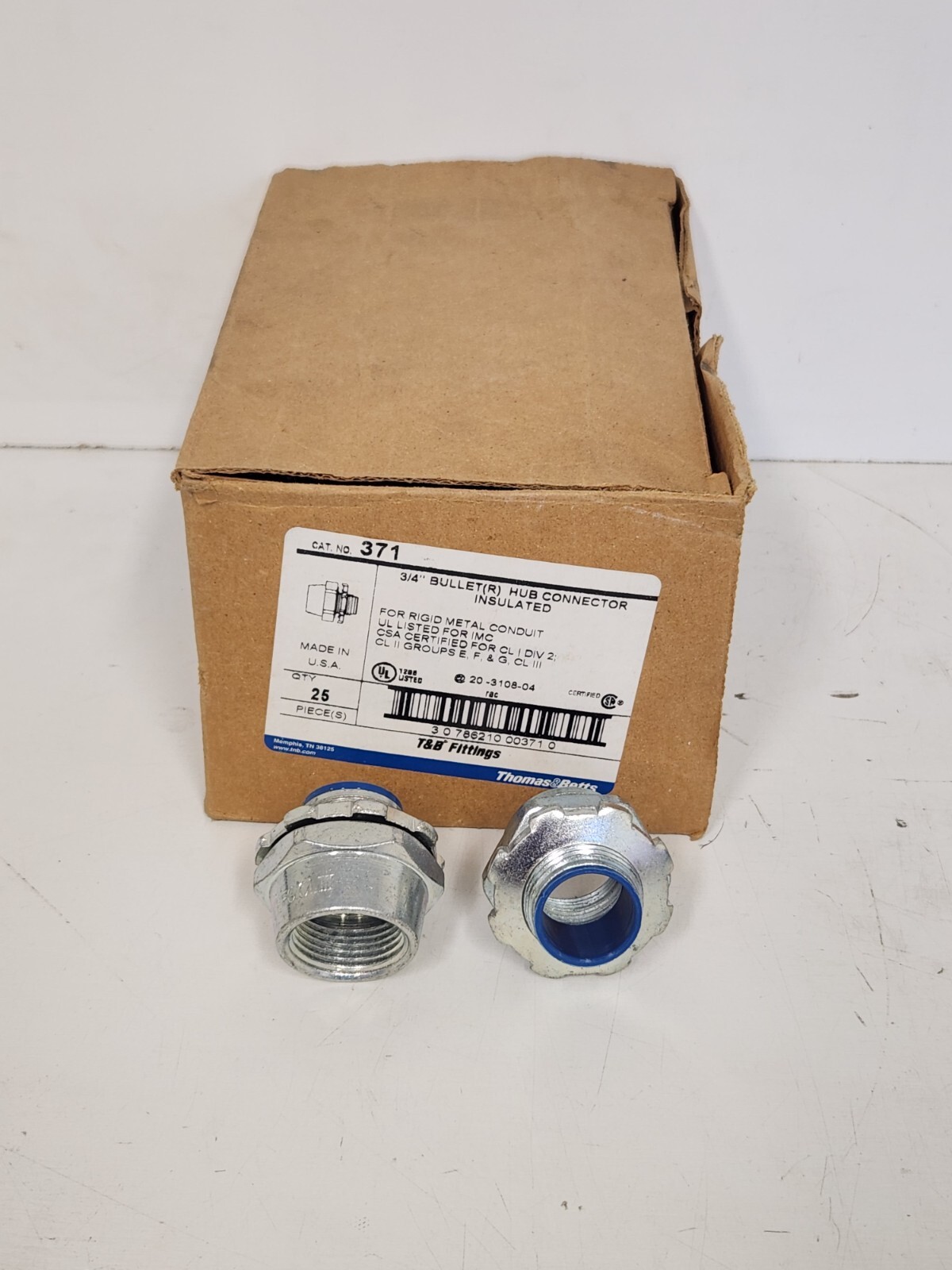 LOT OF (17) NOS! THOMAS & BETTS 3/4" INSULATED BULLET HUB CONNECTOR 371 ...