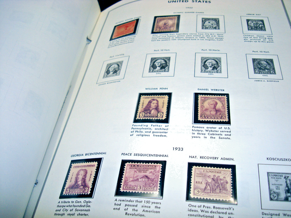 H. E. Harris Liberty Stamp Album Over 800 United States Stamps - Mint ...
