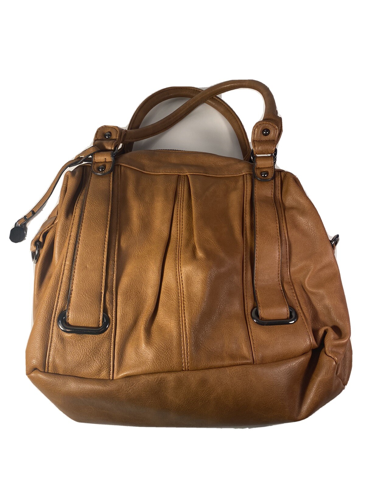 Minelli Italy Tan Faux Leather Handbag Purse Bag Women's Great ...