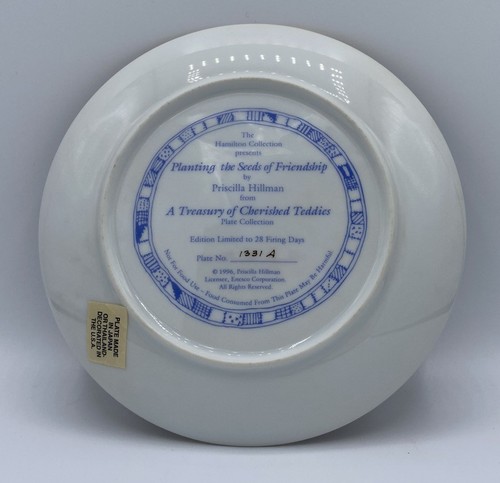 Cherished Teddies 8” Porcelain Plate “Planting The Seeds Of Friendship ...
