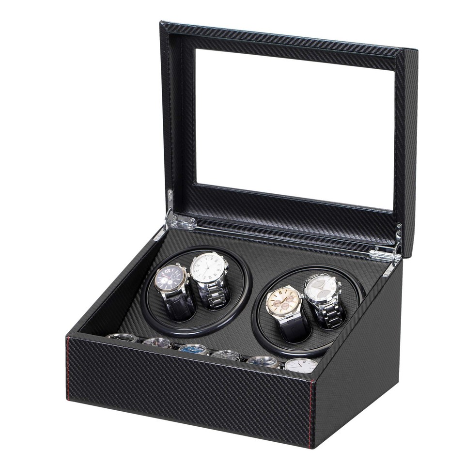 Automatic Watch Winder with 4 Quiet Running Motor Watch Winding ...