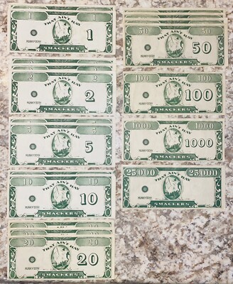 VINTAGE LOT OF 19 SMACKERS THAT AIN'T HAY PLAY MONEY DOLLAR BILLS RARE ...