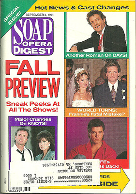 SOAP OPERA DIGEST 3 September 1991 in Near Mint condition | eBay