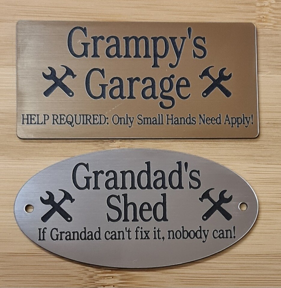 Personalised Christmas Gift Grandad's Shed Grampy's Garage Plaque Sign ...