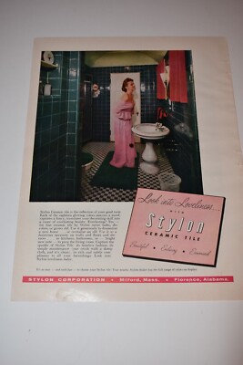 Vintage 1955 Stylon Ceramic Tile Ad | eBay
