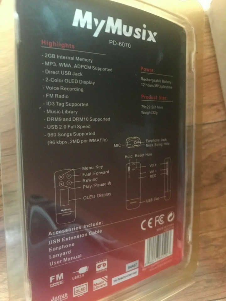 MyMusix PD-6070 MP3 player 2GB Music FM Radio USB2.0 Brand new | eBay