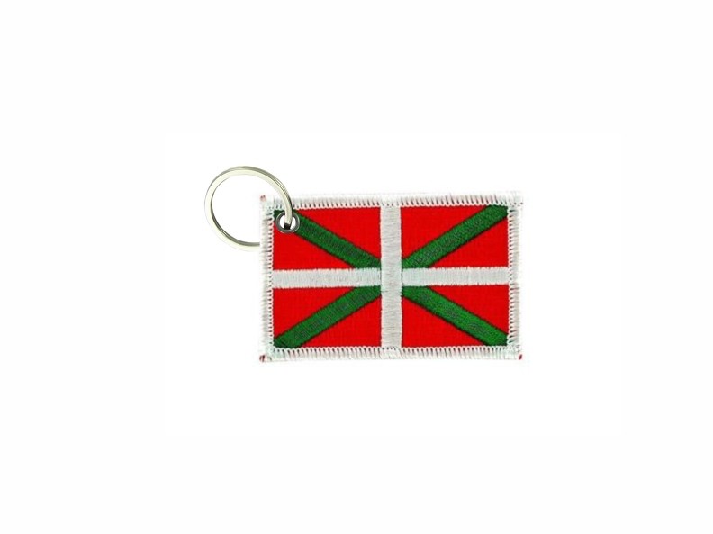 Keychain keyring embroidered embroidery patch double sided flag basque ...