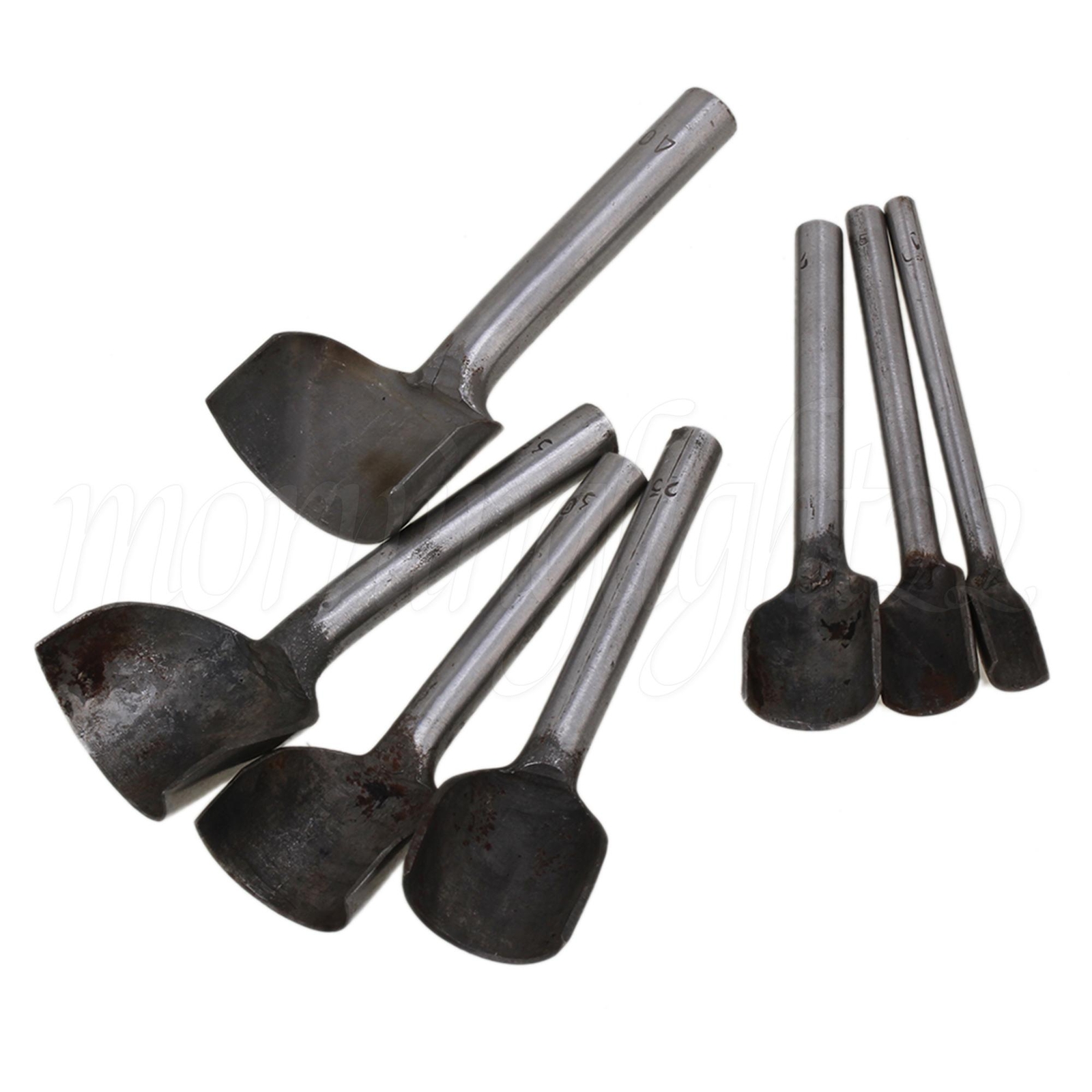 7 Pieces 45 # Steel Leather Craft Handwork Half-Round Punch Tools 10 ...