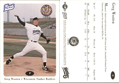 Greg Wooten 1996 Best Midwest AllStars 8 Wisconsin Timber Rattlers | eBay