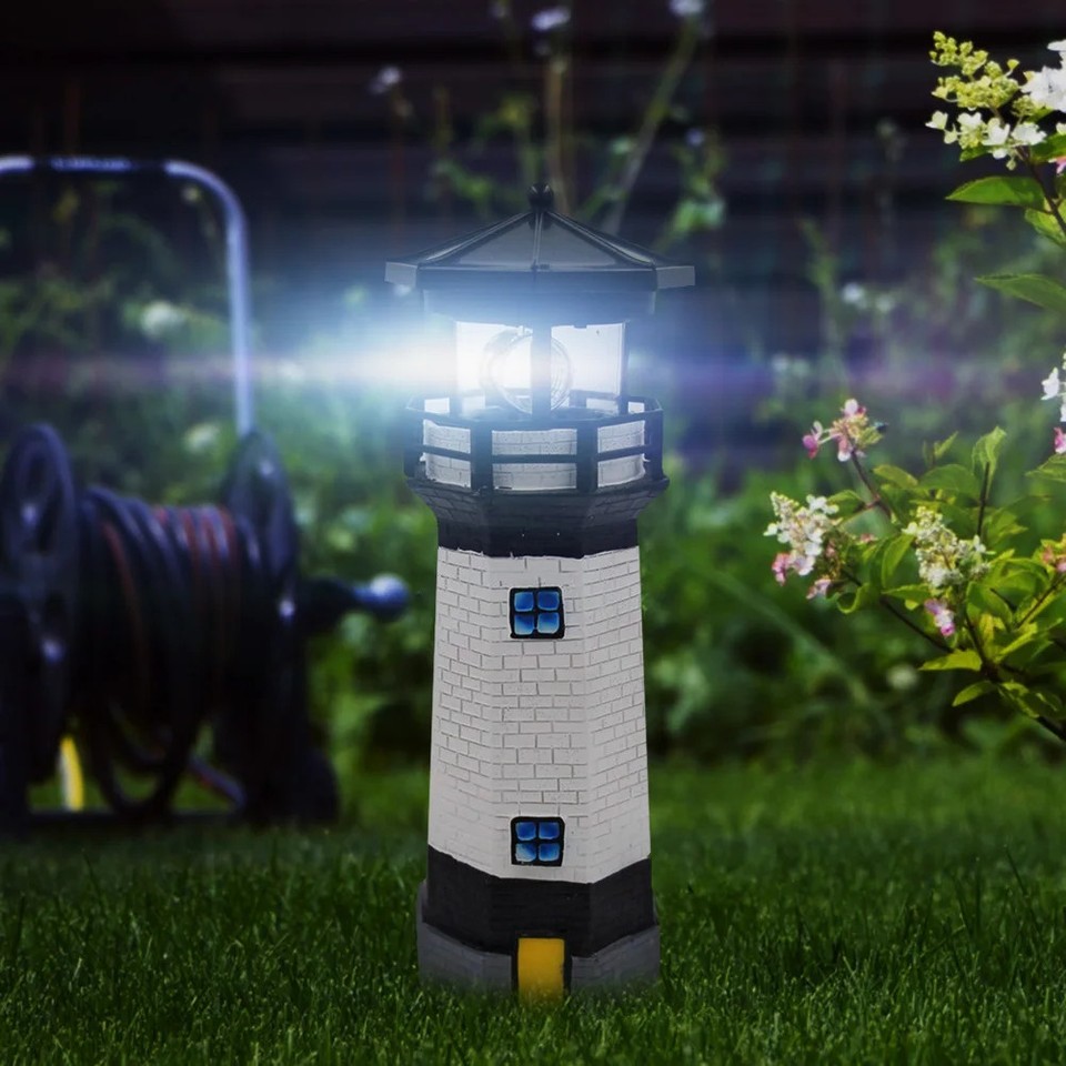 Lighthouse Led Light Fence Lamp Solar Panel Pipe Garden Street Solar ...