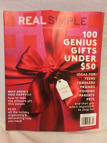 REAL SIMPLE MAGAZINE DECEMBER 2015 ISSUE 100 genius gifts under $50 | eBay