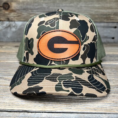 Georgia Bulldogs Duck Camo Leather Patch Rope Trucker Hat | eBay