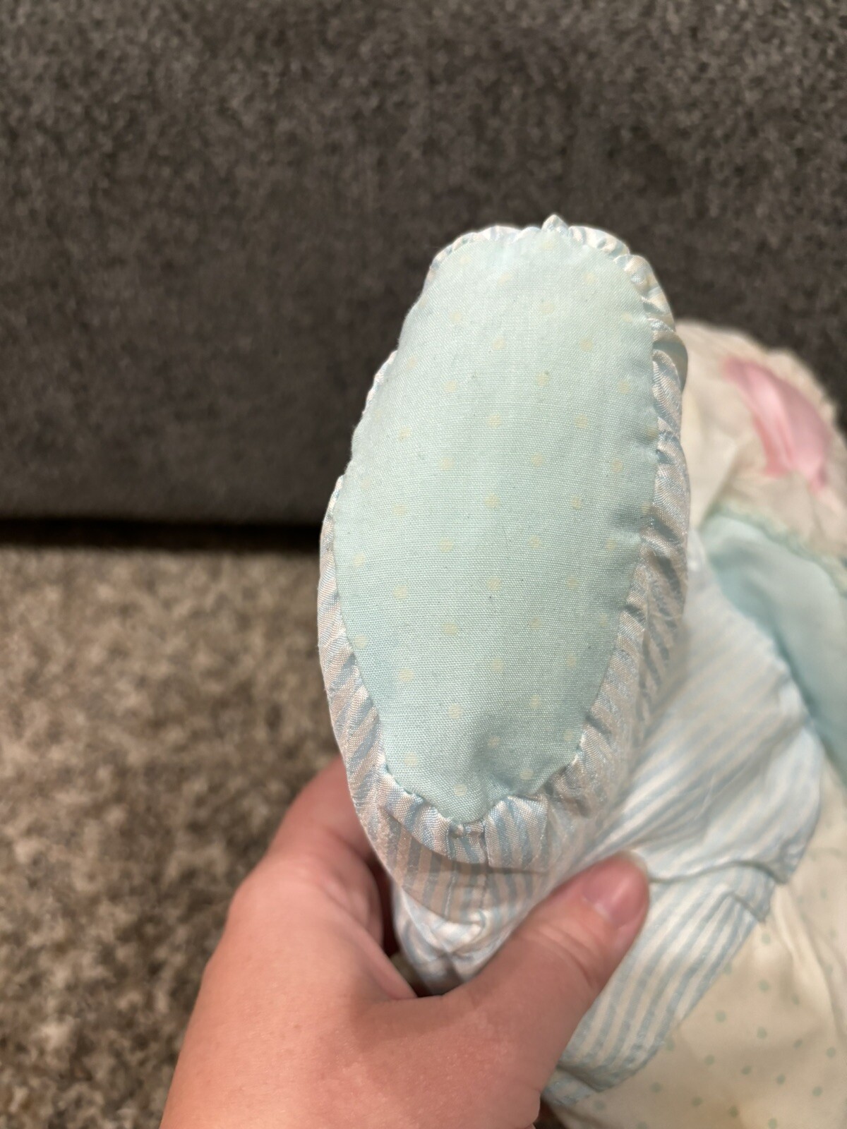 Fisher Price Baby Puffalumps Rattle Mouse Plush 1989 Blue Vintage ...