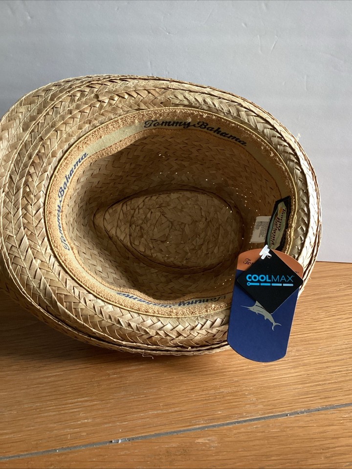 Tommy Bahama 100% Buri Braid Straw Hat Fedora For Men Cool Max Small ...