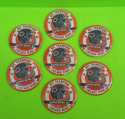 7 Vintage-1985 Chicago Bears Super Bowl XX NFC Champions Buttons | eBay