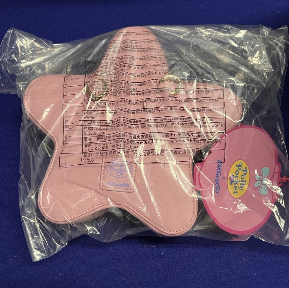 Cakeworthy X Polly Pocket Star Purse - Pink w/ Purple Logo Limited Ed ...