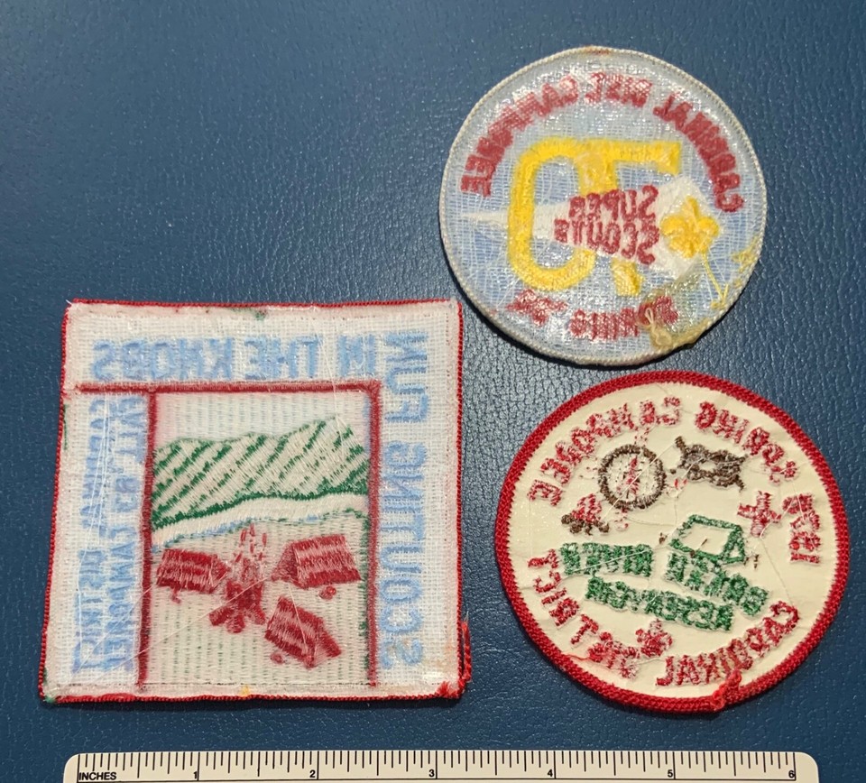 3 Vintage 1970s-80s CARDINAL DISTRICT Boy Scout Camporee PATCHES BSA DP ...