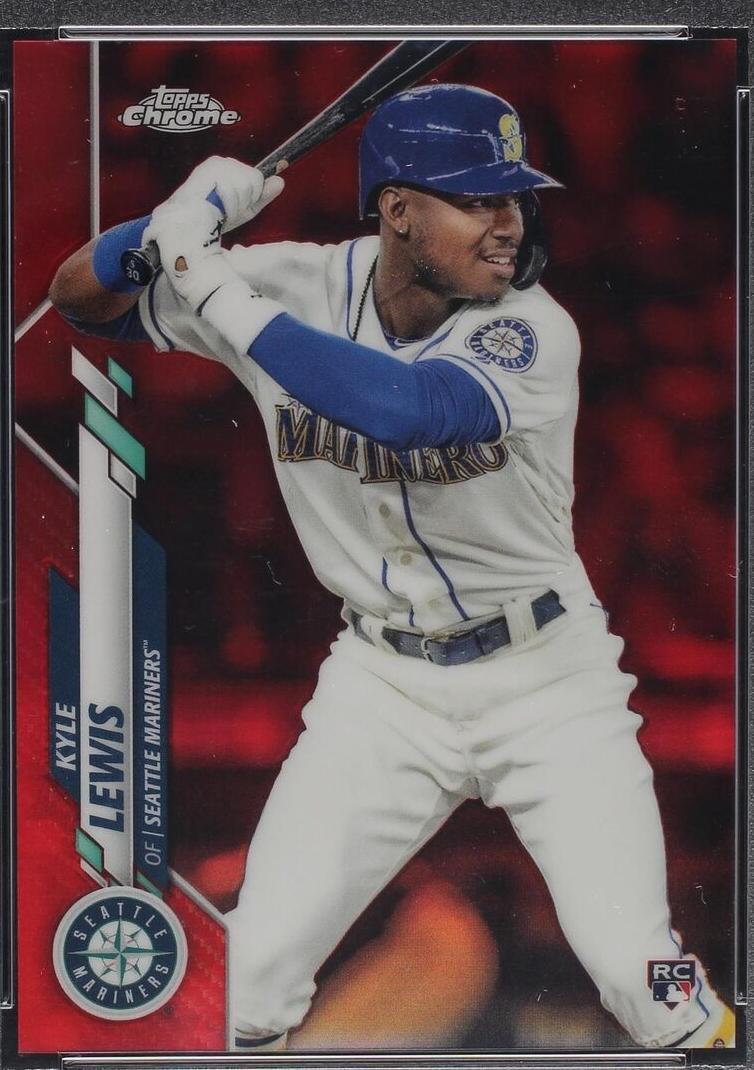 2020 Topps Chrome - Kyle Lewis #186 Red Refractor White Jersey /5 (RC ...