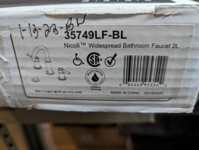 DELTA 35749LF-BL Nicoli J-Spout 8 in. Widespread Bathroom Faucet in ...