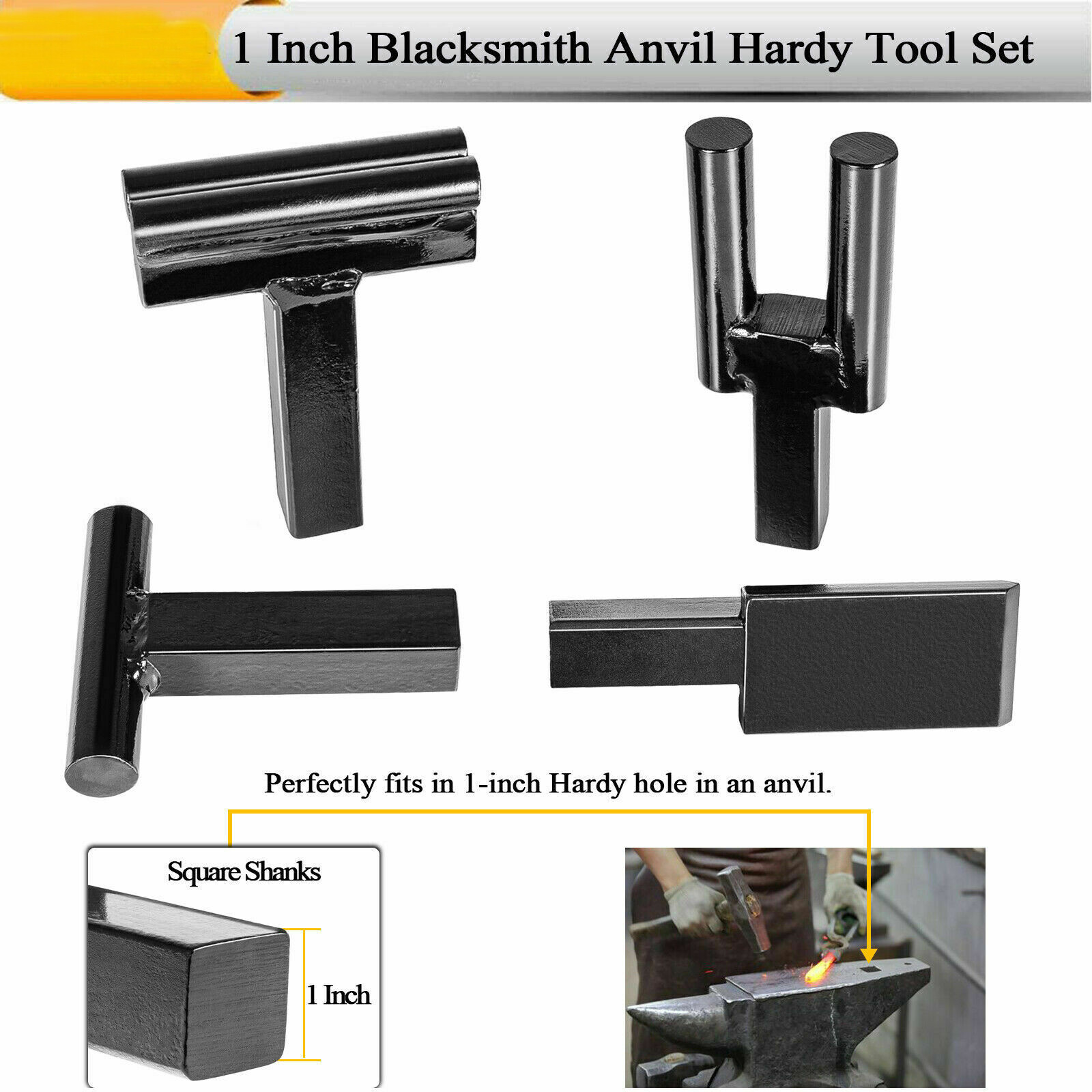 1 Inch Blacksmith Anvil Forge Hardy Hot Cut Creasing Stake Fuller ...