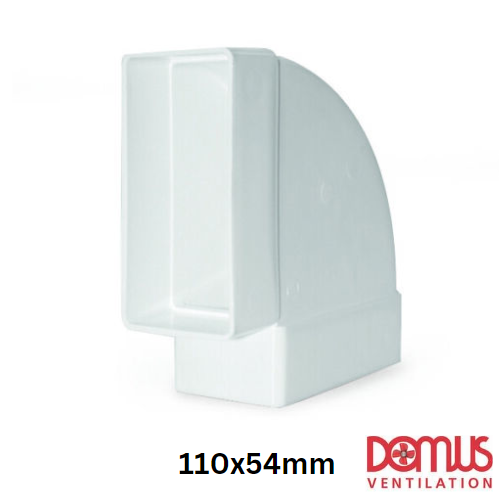 Flat rectangular rigid PVC Duct HORIZONTAL 90º BEND Ducting Domestic ...