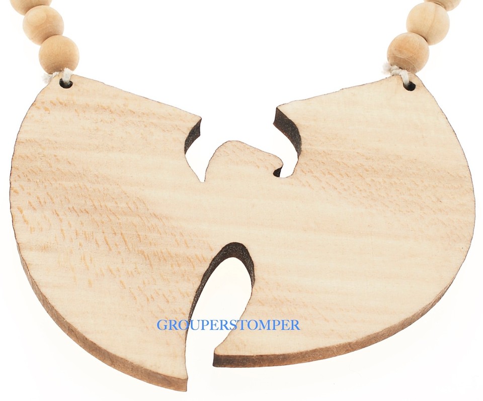WU-TANG Necklace New Good Wood Style Pendant with Wood Bead Chain | eBay